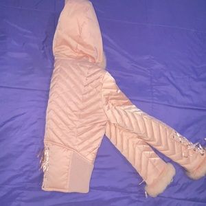 bebe | Jackets & Coats | Bebe Puffer Jacket Corset Pink Satin Silk ...